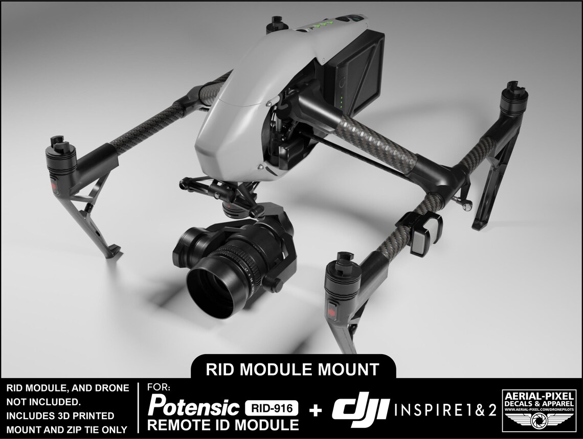 DJI Inspire 1 and 2 Potensic RID-916 Remote ID Module Mount (potensic ...