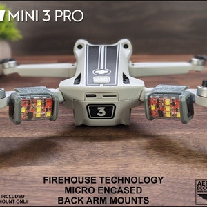DJI Mini 3 Pro Strobe Light Mounts for Firehouse Technology Micro Encased Version (strobe Not ...