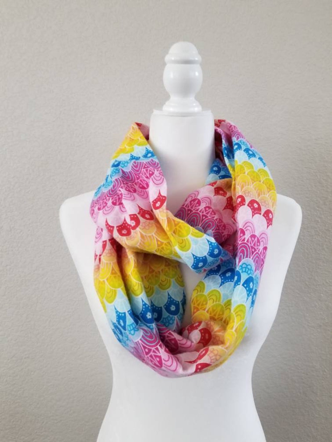 Rainbow Scales Infinity Scarf - Etsy
