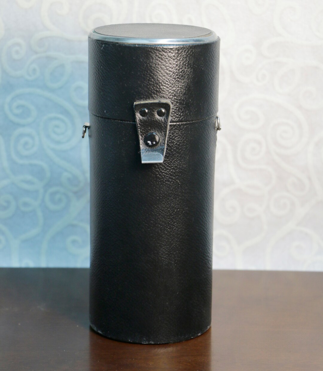 Vintage Camera Lens Holder Case, Black Leather, Snaps, Long Lens - Etsy