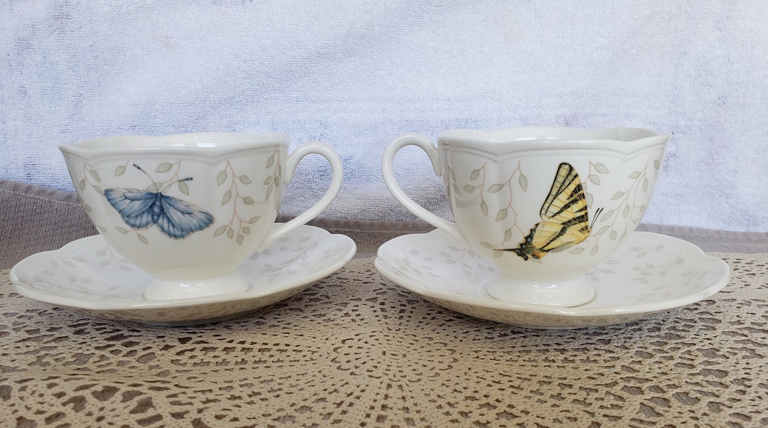 Lenox Butterfly Meadow Tea Cups, Butterfly Tea Cup, Springtime Tea Cup ...
