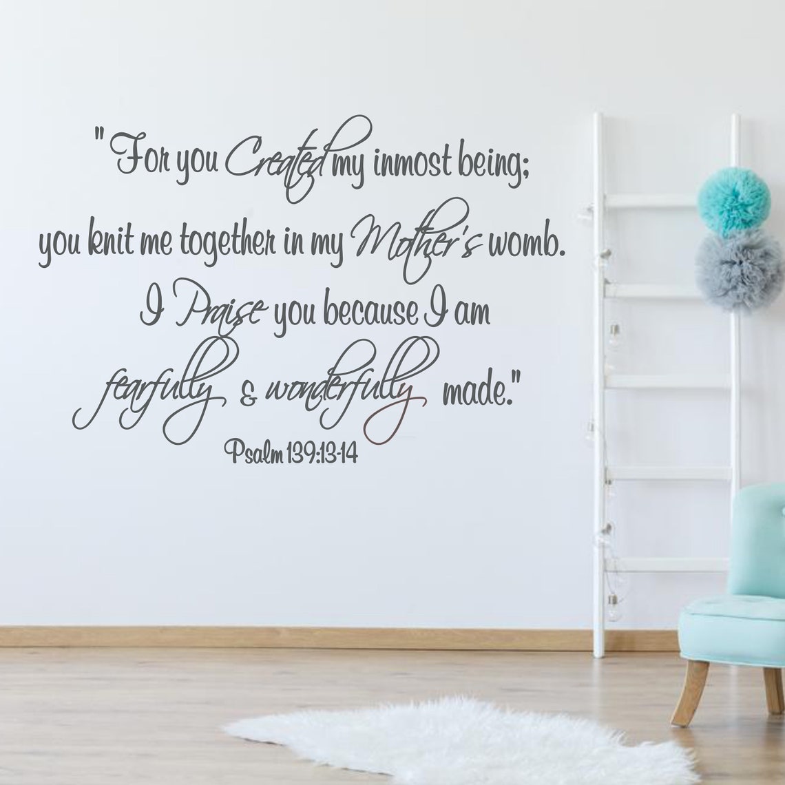 For You Created My Inmost Being You Knit Me in My Mothers Womb - Etsy