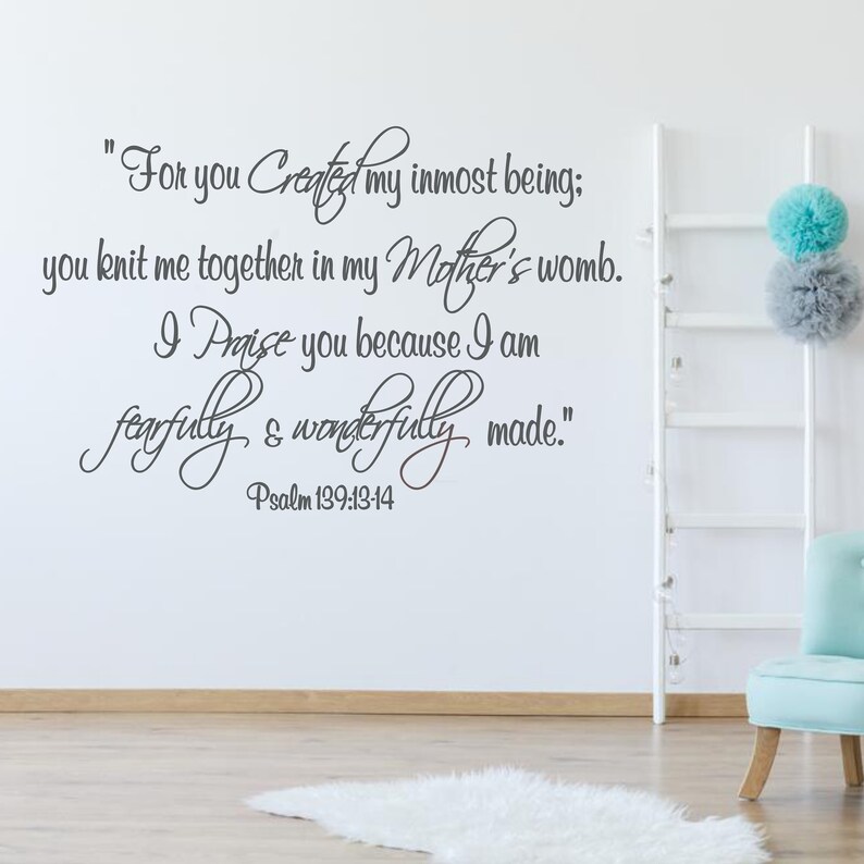For You Created My Inmost Being You Knit Me in My Mothers Womb - Etsy