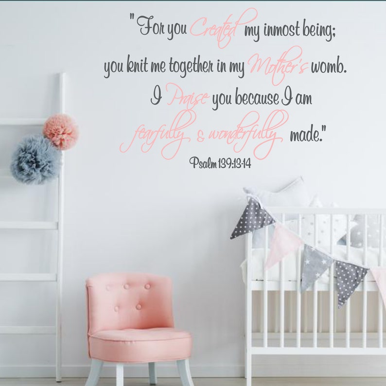 For You Created My Inmost Being You Knit Me in My Mothers Womb - Etsy