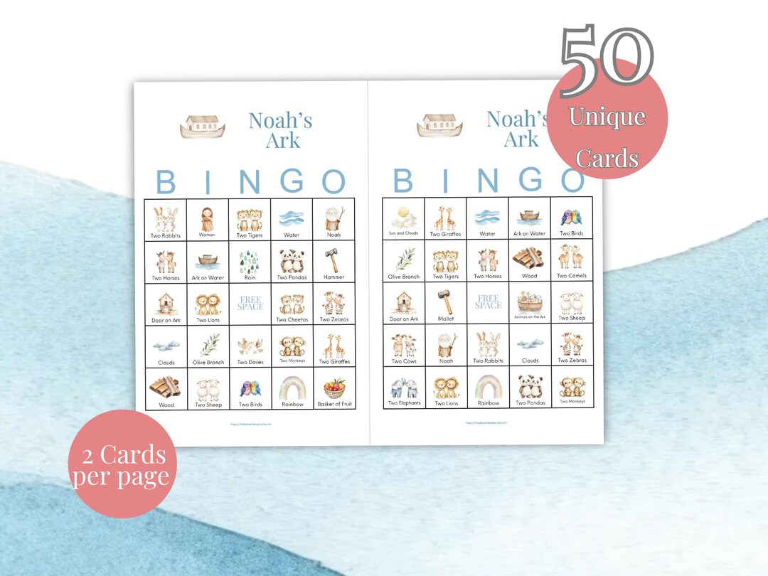 Noah's Ark Bingo Game | Bible Story Activity Cards (PDF) - Etsy