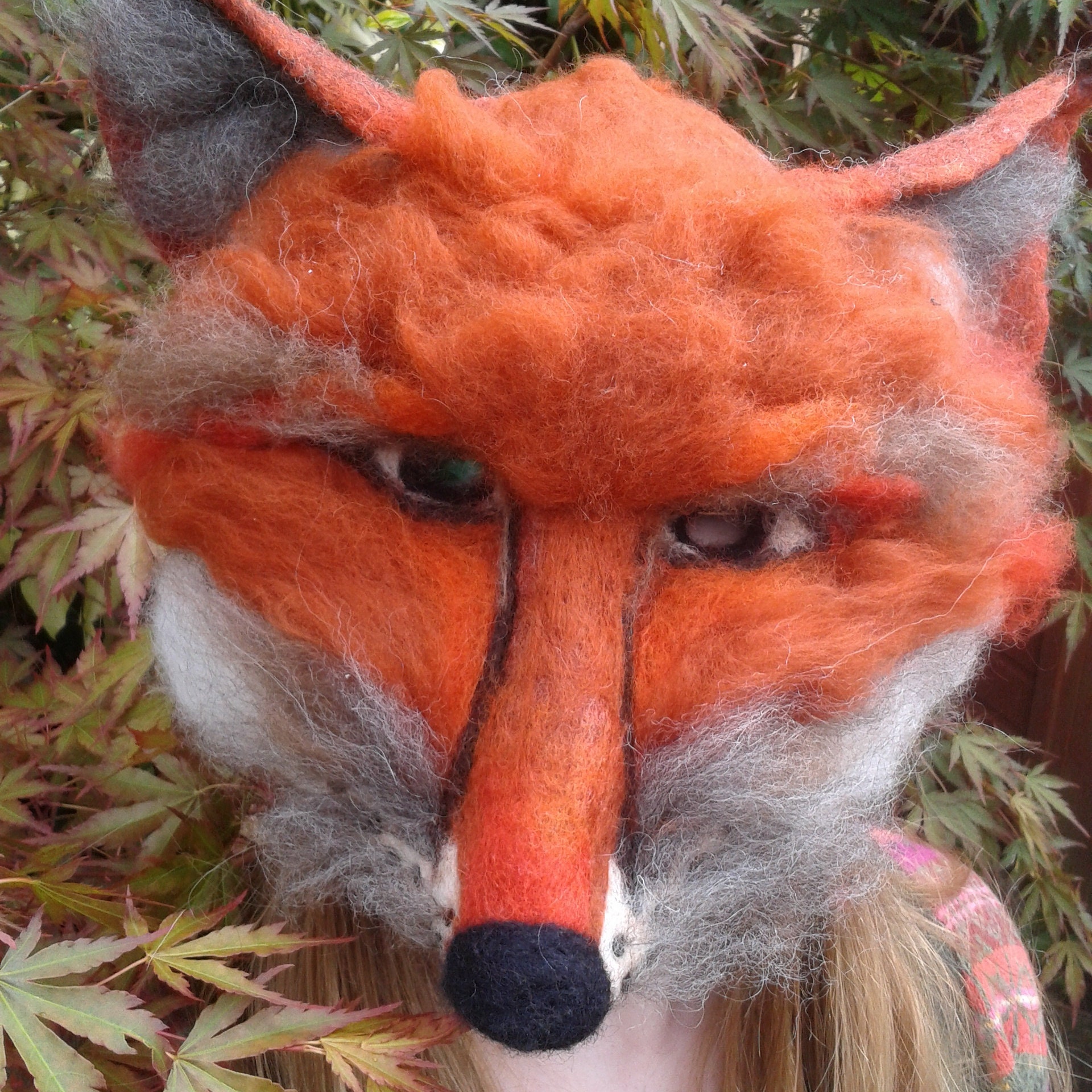 Animal Mask Needle Felted Wool Fox Wolf Cat Dragon Badger LARP | Etsy
