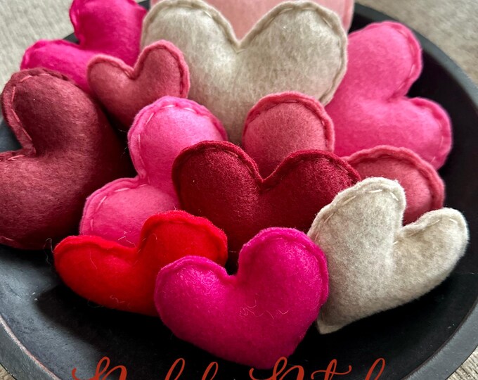 Traditional Felt Heart Bowl Fillers - Etsy