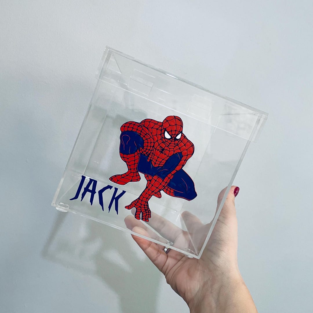 Spiderman Kippah Box: Personalized Acrylic Superhero Gift - Etsy