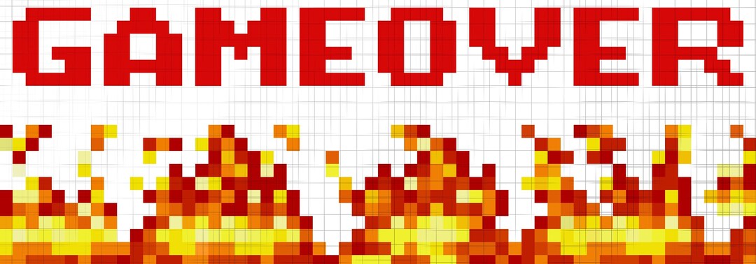 Game Over Fire Pixelated High Resolution 10000 X 3400 Px, 300 Dpi ...