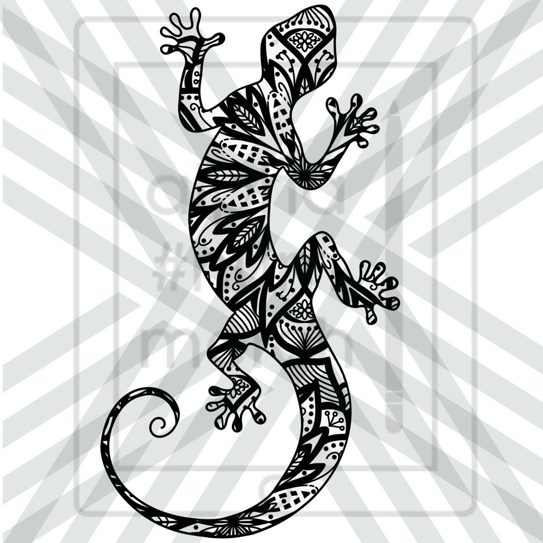 Lizard Digital Image Instant Download Gecko Mandala Charm Jpeg Png 4000 ...