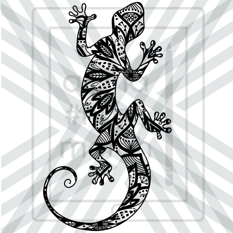 Lizard Digital Image Instant Download Gecko Mandala Charm Jpeg Png 4000 ...