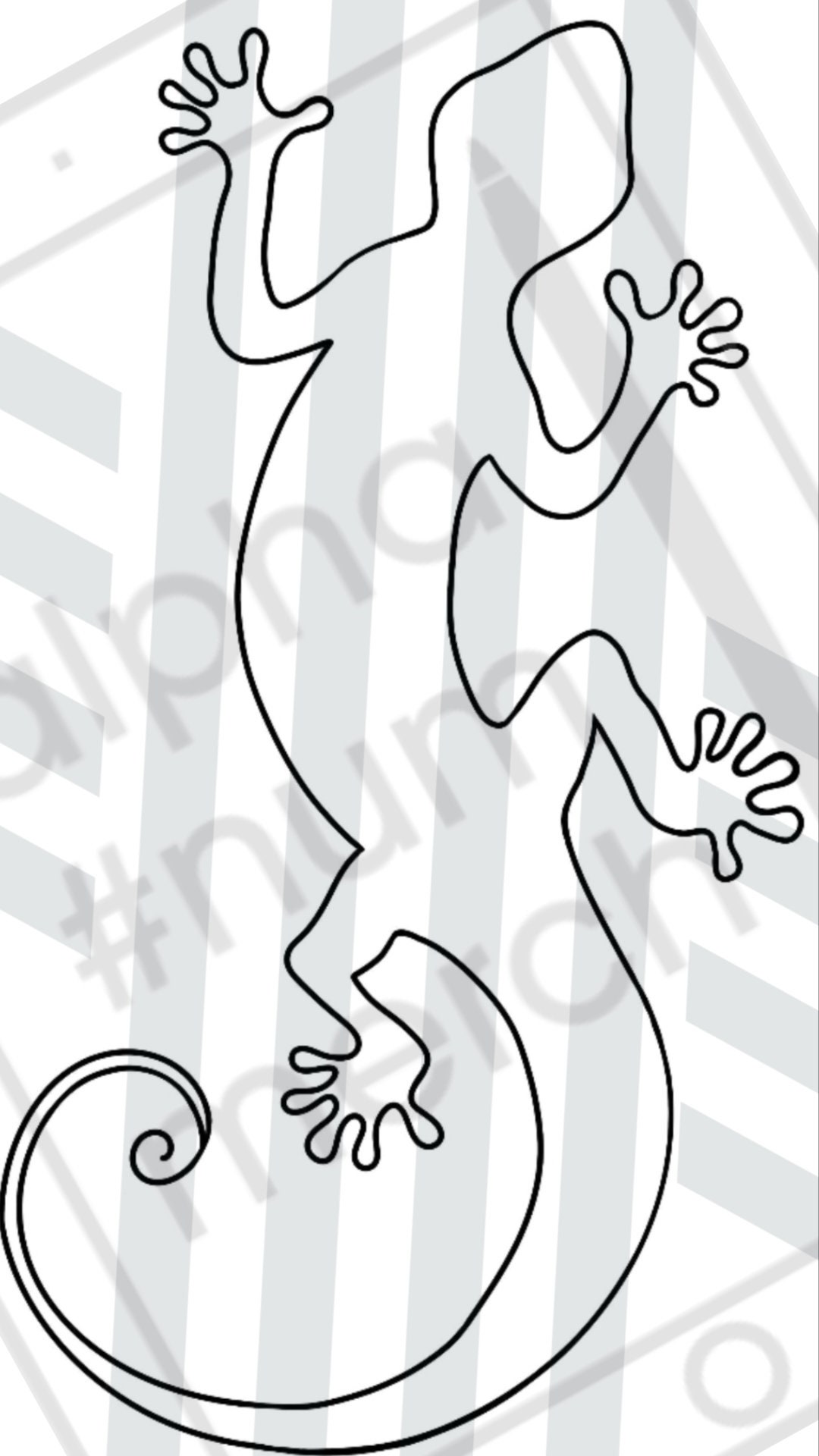 Simple Lizard Outline