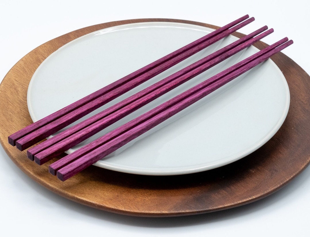 Handmade Chopsticks Purpleheart Wood Chopstick Set - Unique Gift for ...