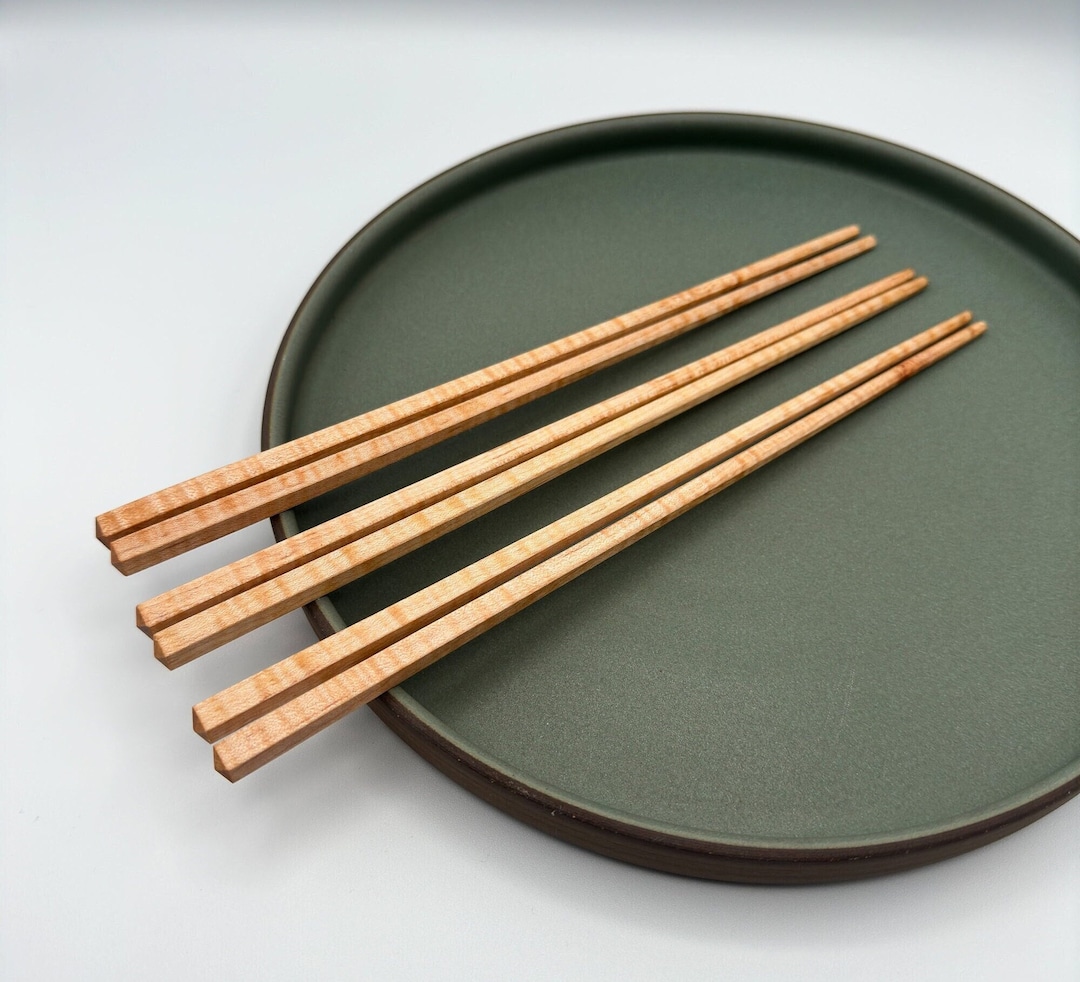 Handmade Chopsticks Curly Maple Wood Chopstick Set - Unique Gift for ...