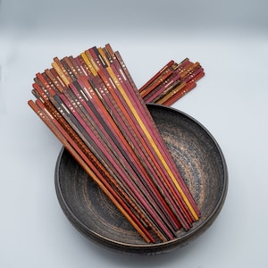 Handmade Chopsticks Curly Granadillo Wood Chopstick Set - Unique for ...