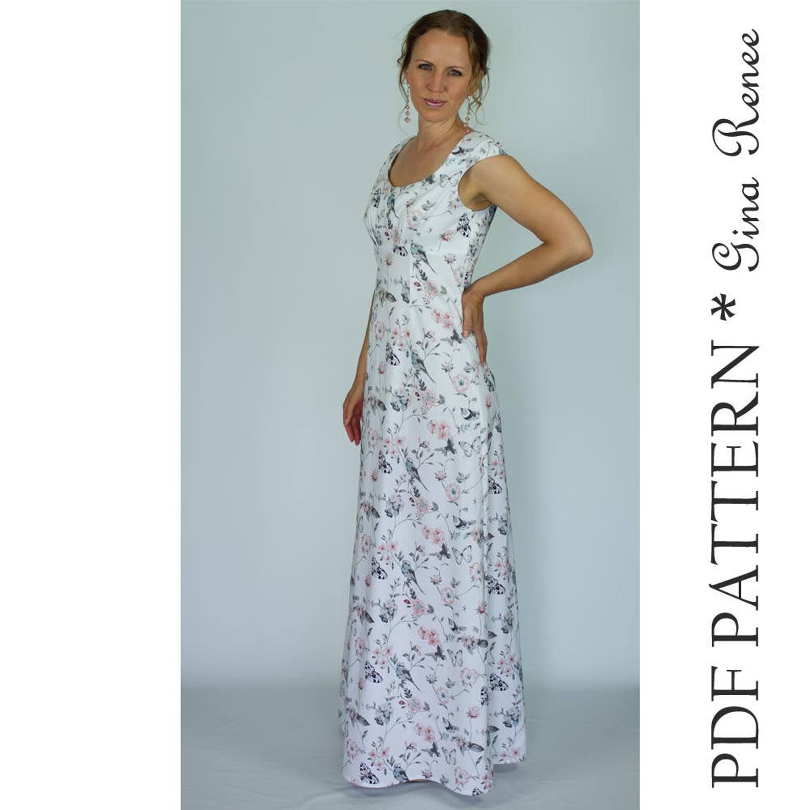 Maxi Dress Sewing PDF Pattern - Womens Maxi Dress Pattern - Maxi Dress ...
