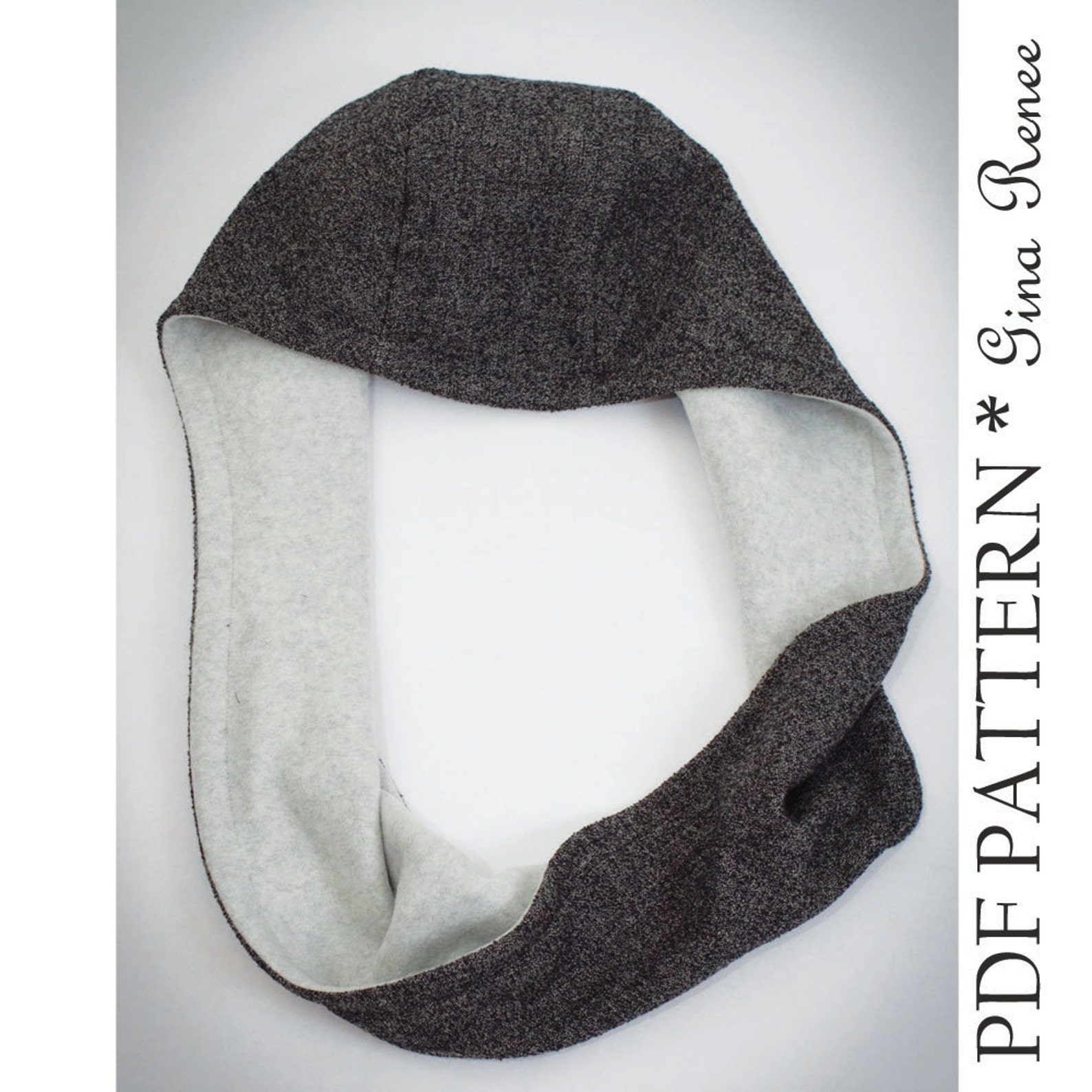 Hooded Scarf Pattern. Hood Scarf Sewing Pattern. Infinity Scarf Sewing ...