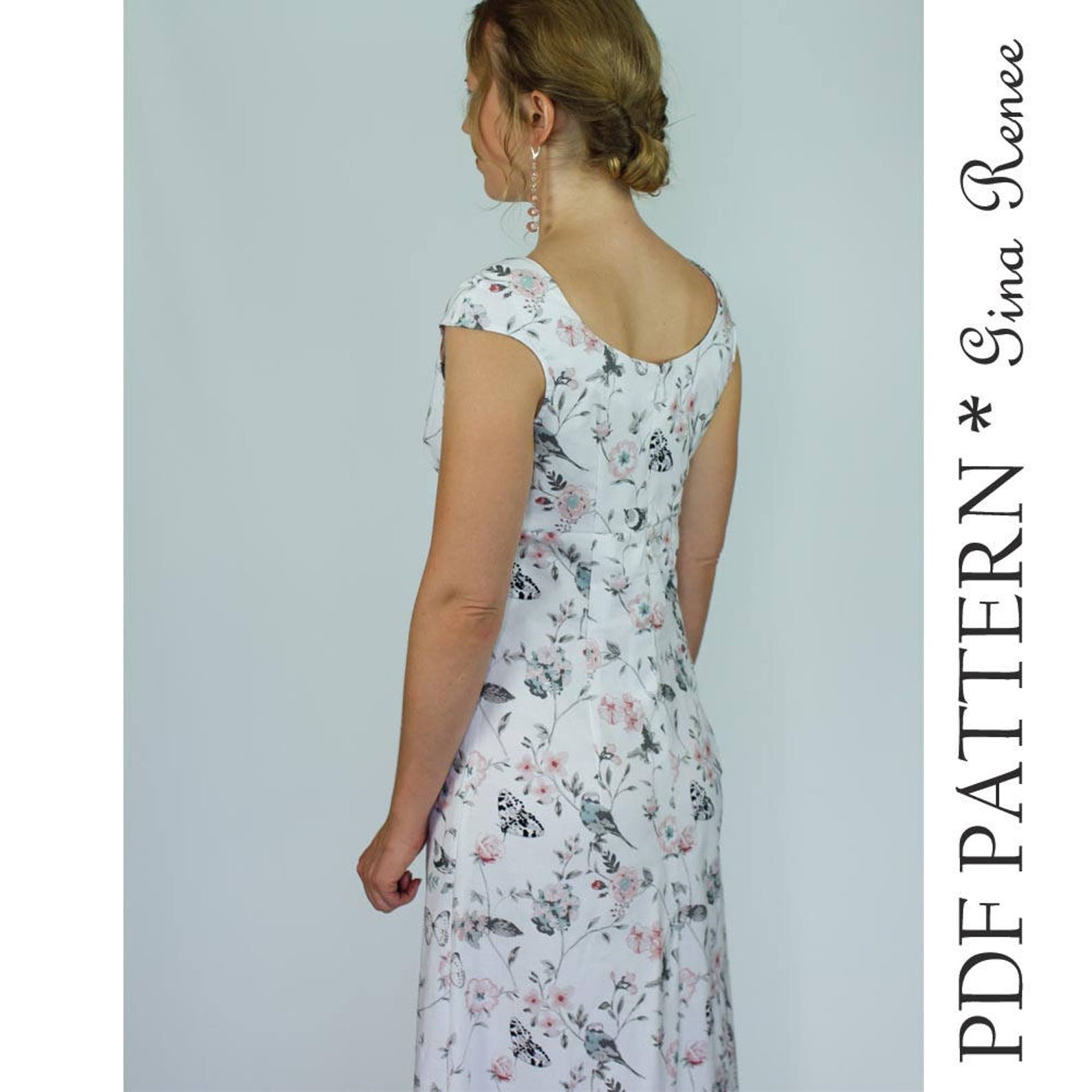 Maxi Dress Sewing PDF Pattern - Womens Maxi Dress Pattern - Maxi Dress ...