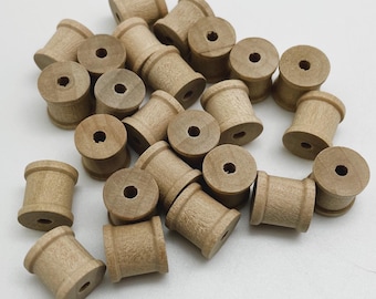 1/2" X 3/8" Wood Spools - Set of 25 - Unfinished - Wooden Spool ...