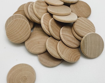 3/4" Wood Discs - Wood Circles - Set of 25 Unfinished Wood Coins - 1/8 ...
