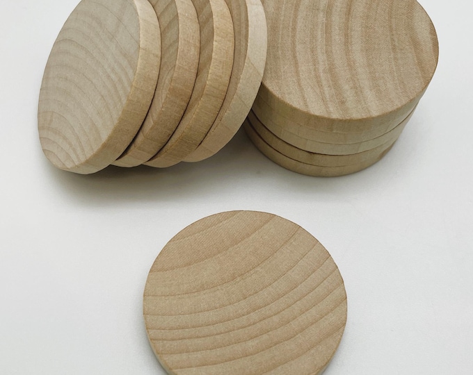 2" Wood Discs - Set of 10 - Wood Coin - 2 Inch Wood Circles ...