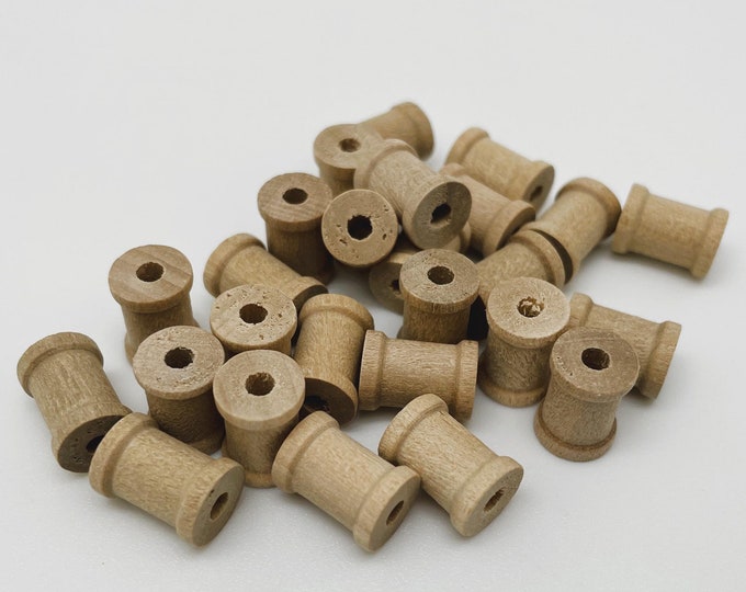 1/2" X 3/8" Wood Spools - Set of 25 - Unfinished - Wooden Spool ...