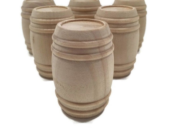 1-5/8 Wooden Pickle Barrels Set of 6 Unfinished Wood - Etsy