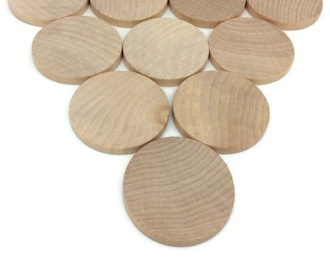 2 Wood Discs Set of 10 Wood Coin 2 Inch Wood Circles Unfinished Wood ...