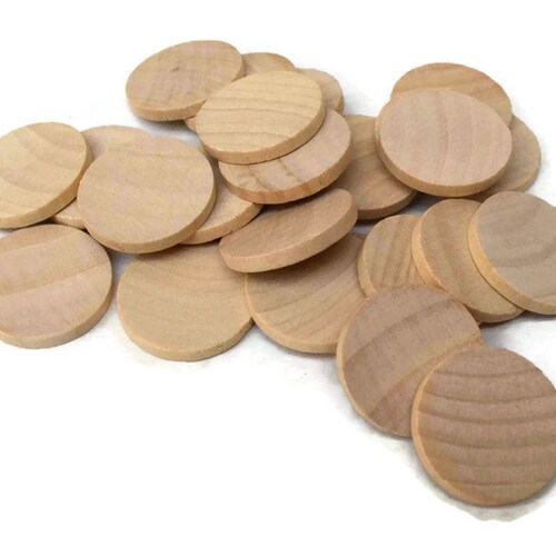 1 Wood Disc Wood Coins Set of 25 Unfinished Wood - Etsy