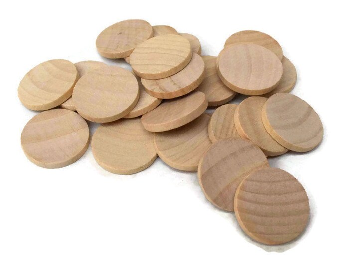 1 Wood Disc Wood Coins Set of 25 Unfinished Wood - Etsy