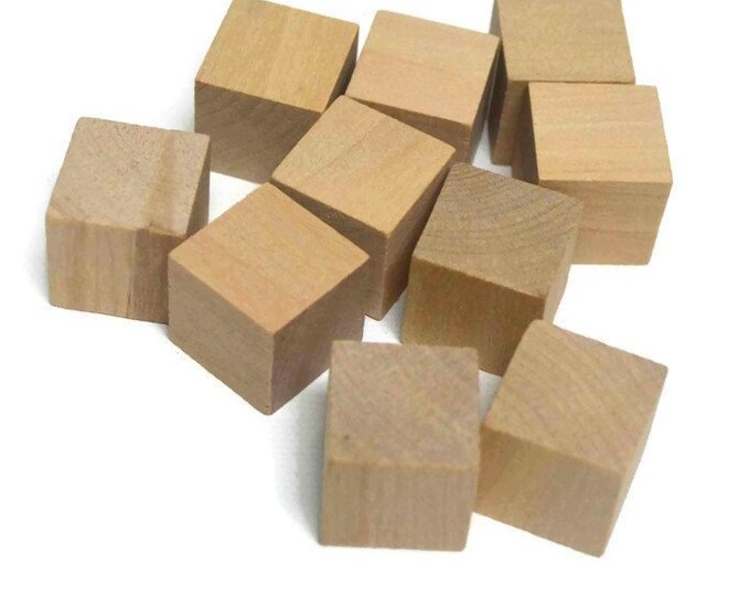 3/4 Solid Wood Blocks Set of 10 Unfinished Wooden - Etsy