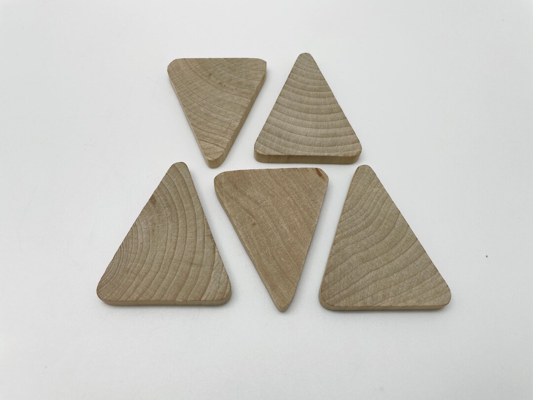 2-1/2" Wood Triangle - Set of 5 Unfinished Wood Triangles - 2" Wide - 1 ...