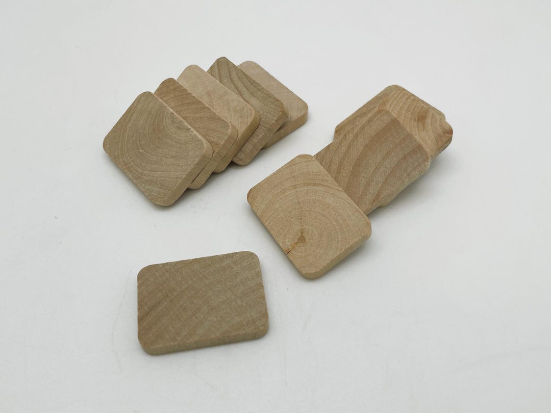 1" X 1-3/8" Wood Rectangles - Set of 10 Wood Tiles - Unfinished Wood ...