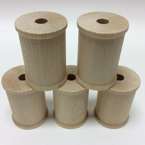 Wooden Spool 2 Tall Set of 4 Wood Spools - Etsy