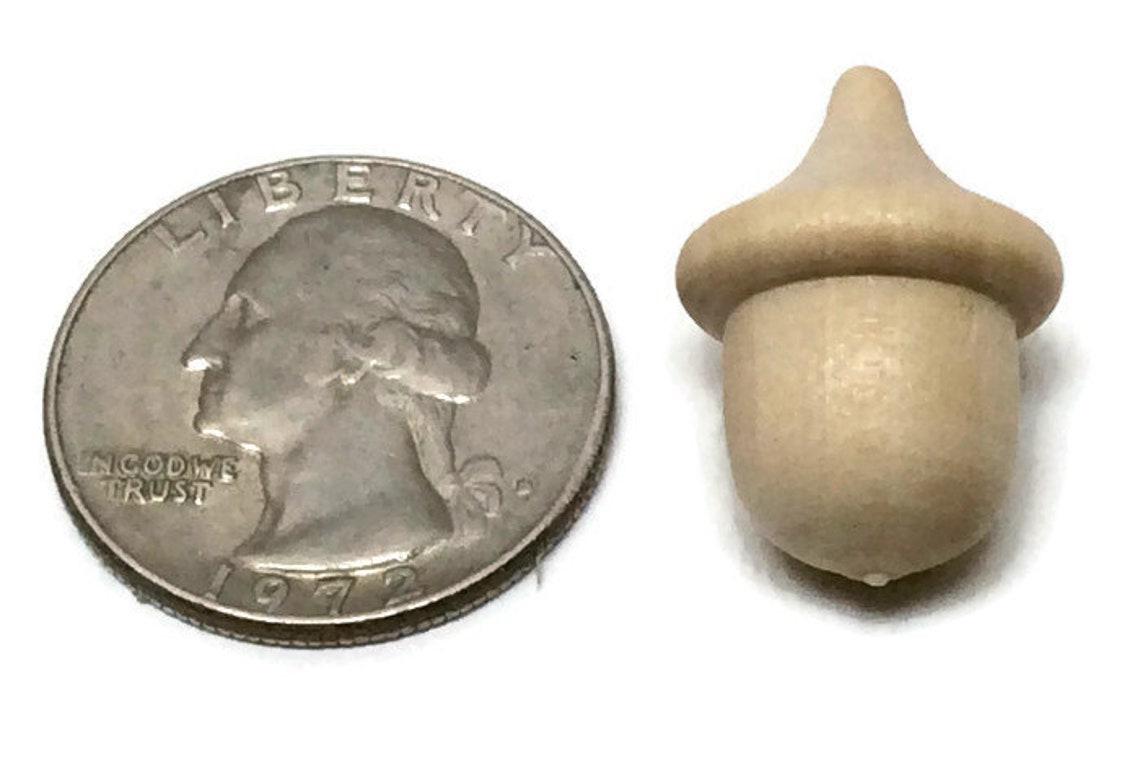 Mini Wooden Acorns 7/8 Set of 10 Unfinished Wood | Etsy