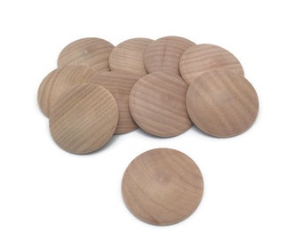 2 Wood Discs Set of 10 Wood Coin 2 Inch Wood Circles Unfinished Wood ...