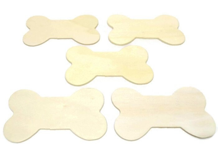 3-5/8 Wooden Dog Bone Set of 5 Unfinished 2 | Etsy