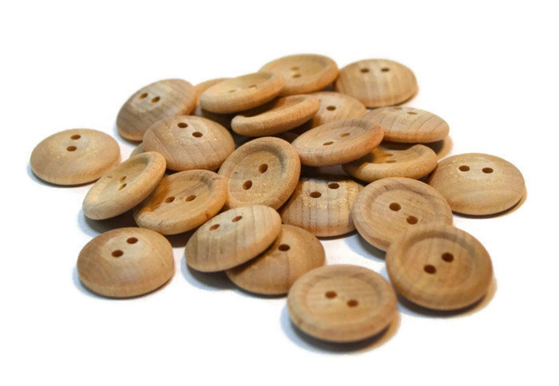 3/4 Wood Buttons Set of 25 3/4 Inch Unfinished - Etsy