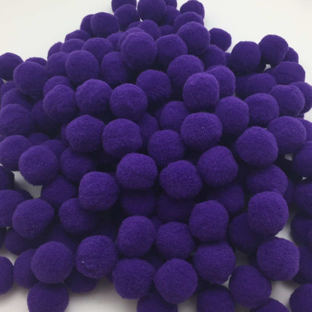 Purple Pom Poms - 25mm or 1 Inch - Set of 25 Pieces - Plush Pompom ...
