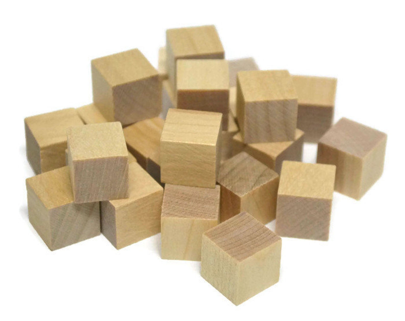 1/2 Solid Wood Blocks Set of 25 Unfinished Wooden - Etsy