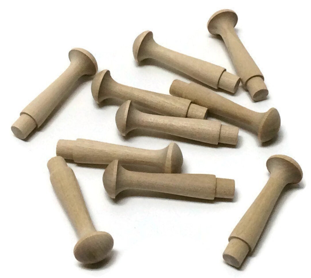 2 7/16 Wood Shaker Pegs Set of 10 Unfinished Wood 3/8 Tenon Wooden ...