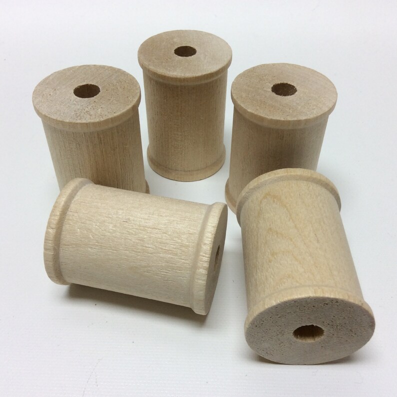 2-1/8 X 1-1/2 Wood Thread Spools Set of 5 | Etsy