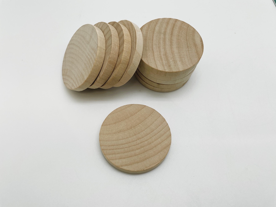2" Wood Discs - Set of 10 - Wood Coin - 2 Inch Wood Circles ...