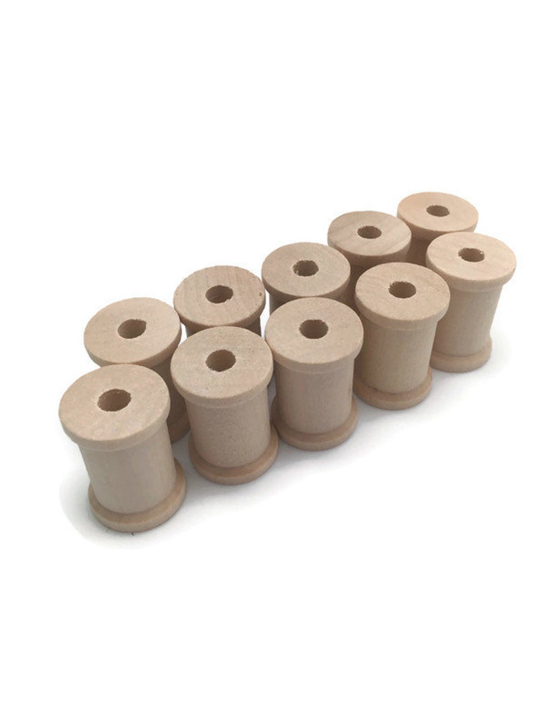 1-3/16 X 7/8 Thread Spools Set of 10 Unfinished Wood Spool 1/4 Hole ...