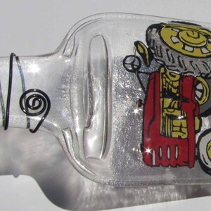 Farm Tractor Painting on Melted Whiskey Bottle - Etsy