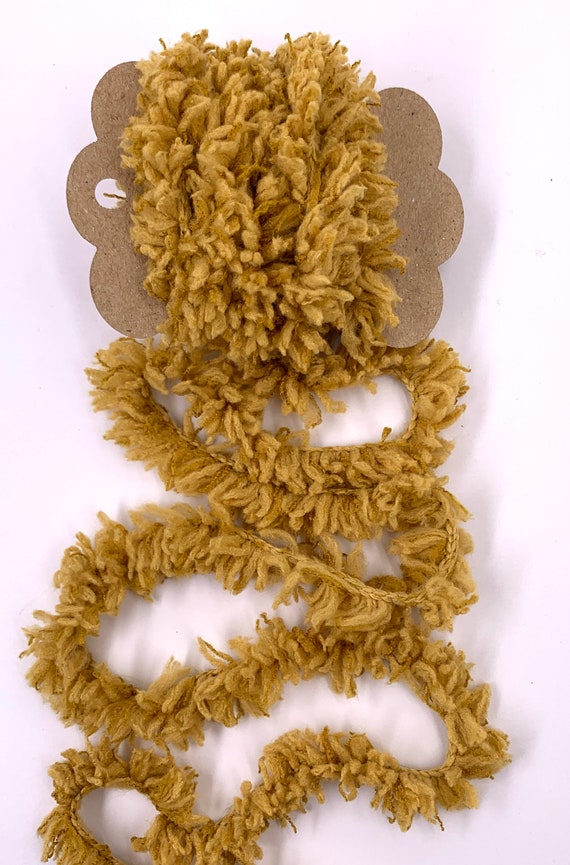 2 Yds Sherpa gold Chenille Faux Fur Trim Novelty Fibers - Etsy