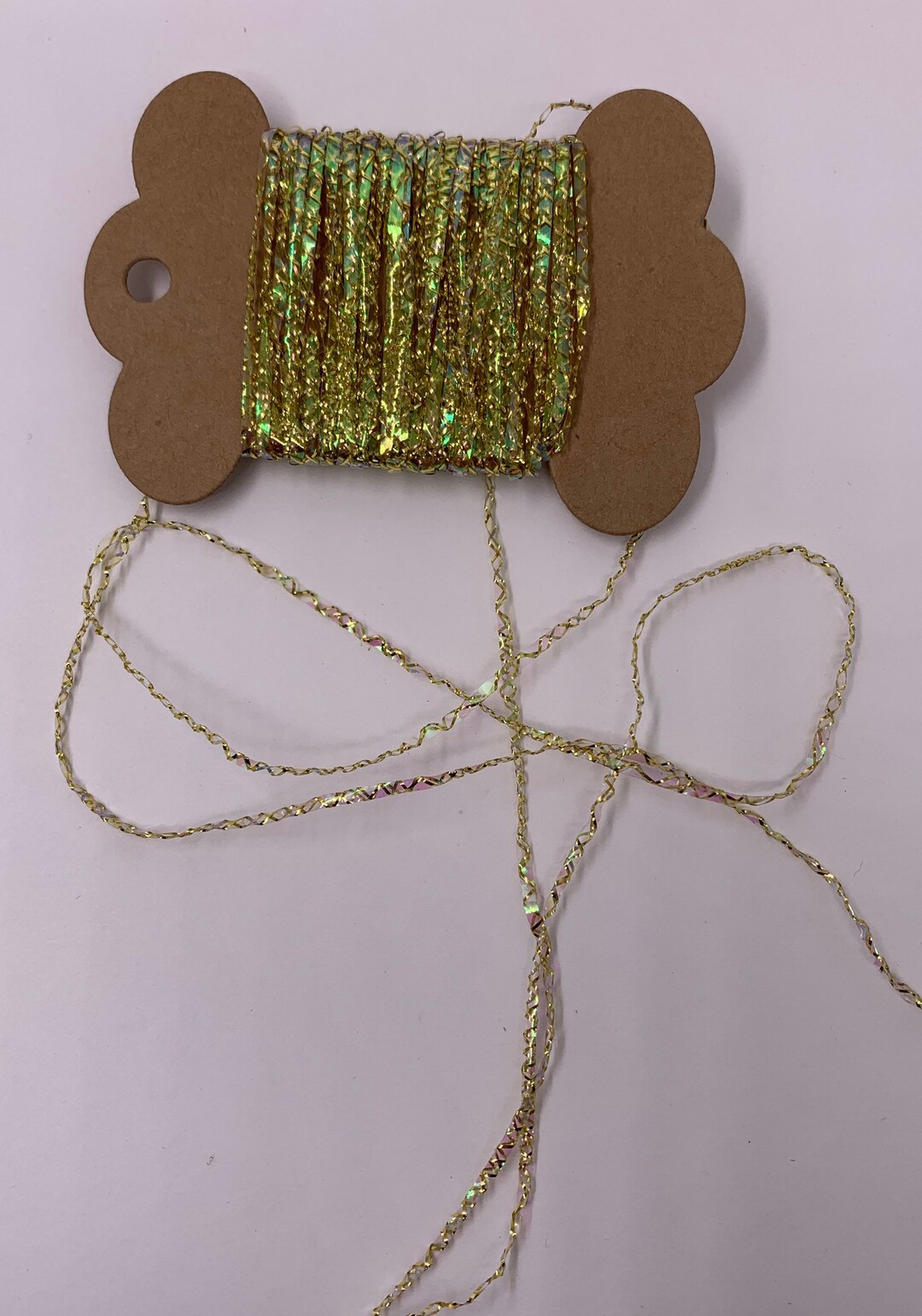 10 Yds 1/16" Cellophane Ribbon (gold Holographic) Novelty Trim Mixed ...