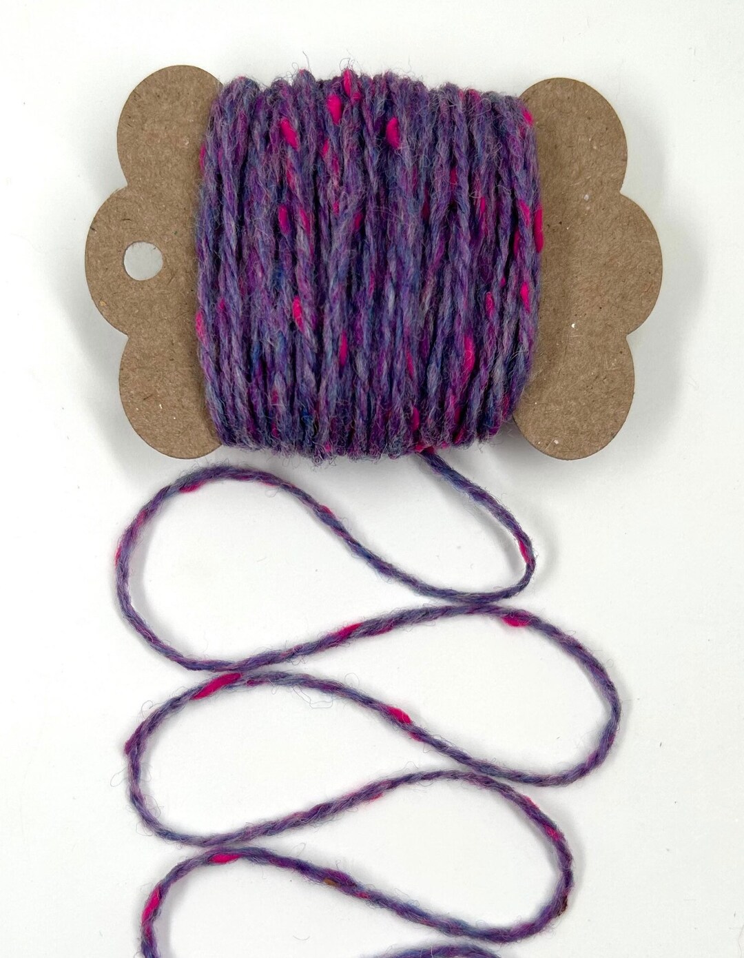 10 Yds Wool String Twine Tweed Speckle (purple & Pink) Novelty Fibers ...
