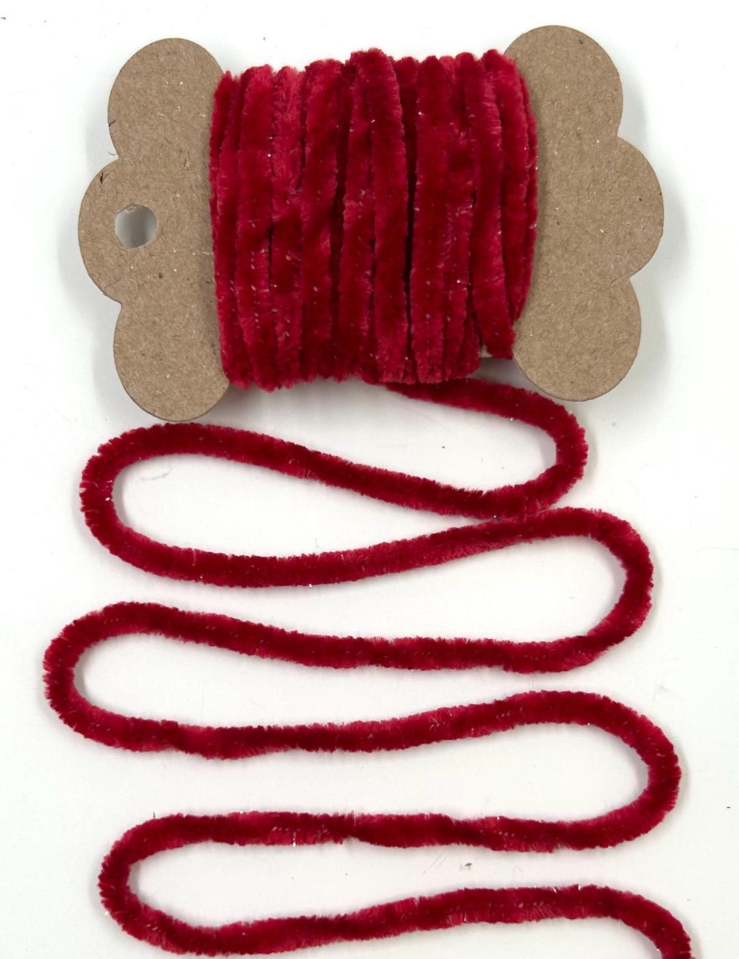 3 Yds 3/16” Velvety Trim (red Sparkle) Novelty Fibers Mixed Media Junk ...