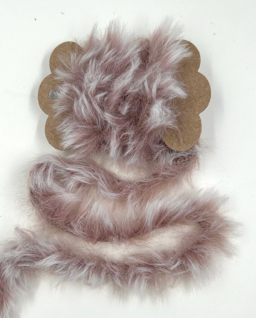 1 Yd Faux Fur Yarn (mauve With Light Tips) Trim Novelty Fibers Mixed ...
